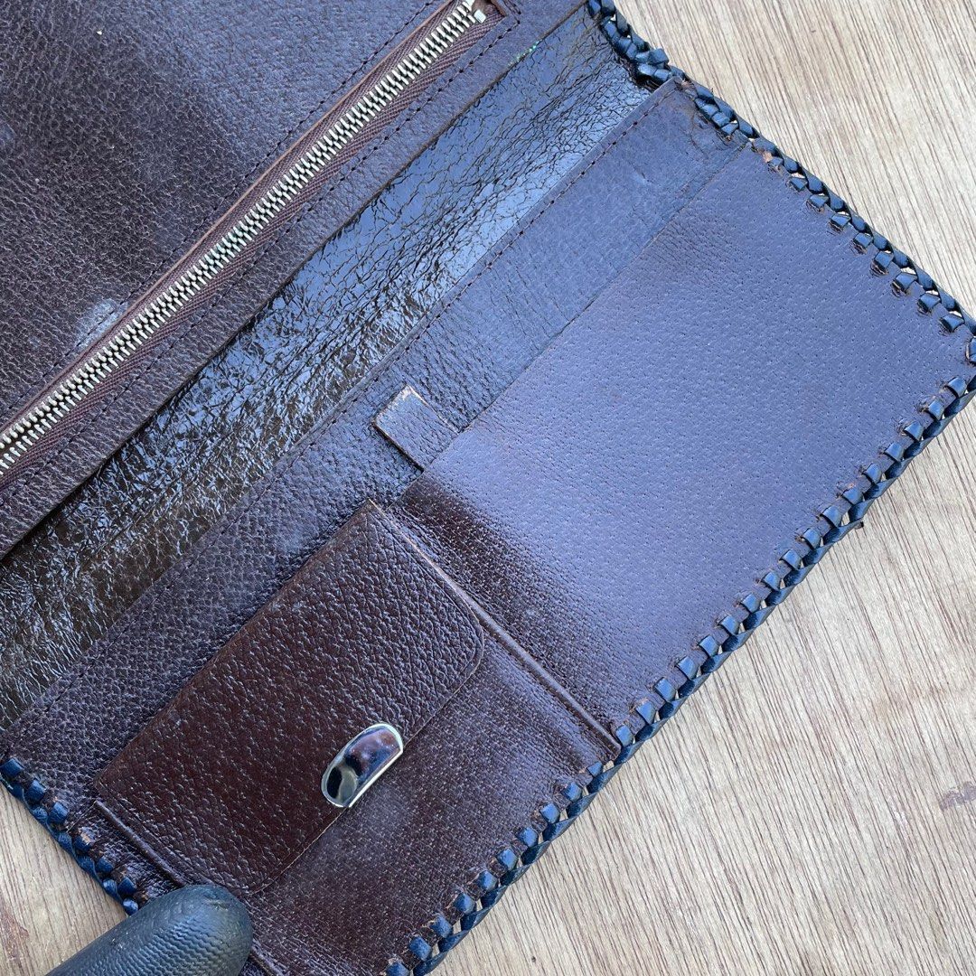 Pig Skin Leather Handmade Wallet, Women's Fashion, Bags & Wallets ...