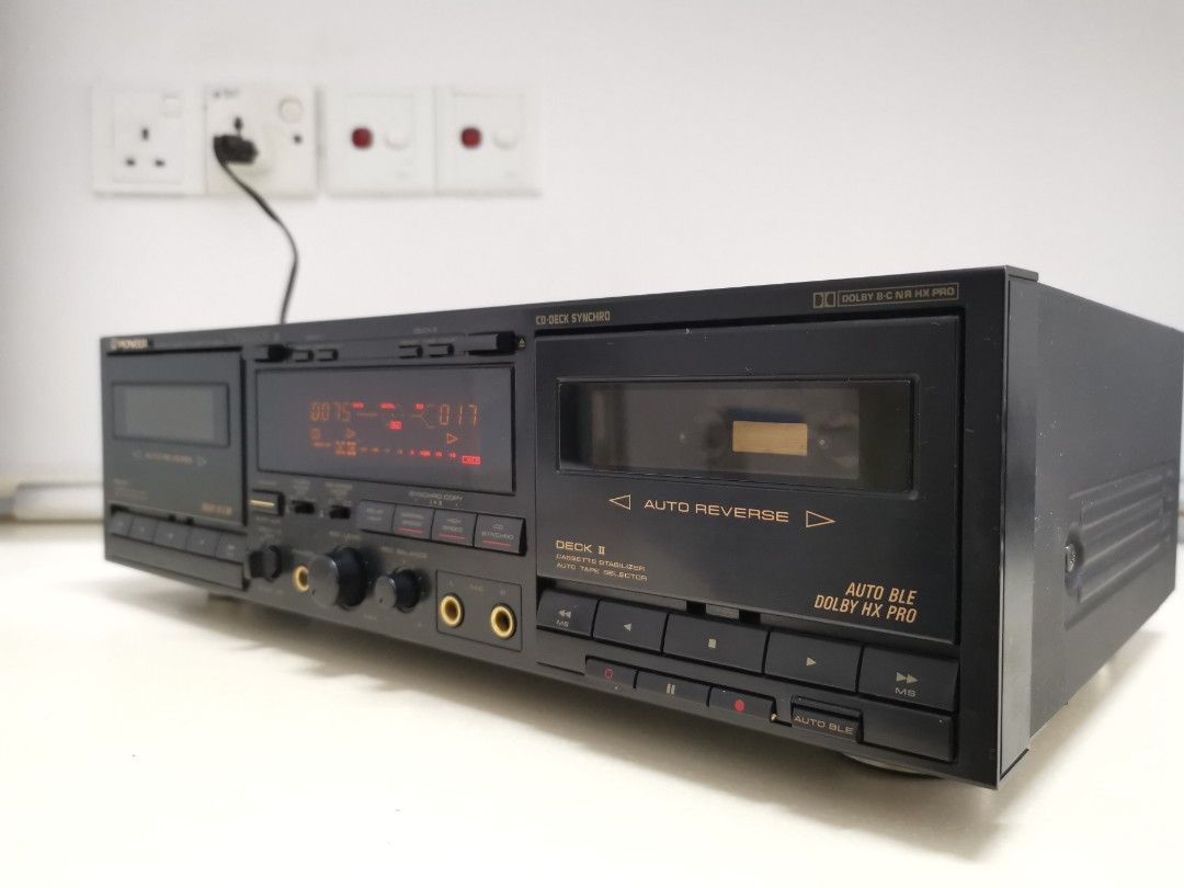 Pioneer CT-W650R Stereo Double Cassette Tape Player with Dolby B/C and HX-Pro noise reduction ...