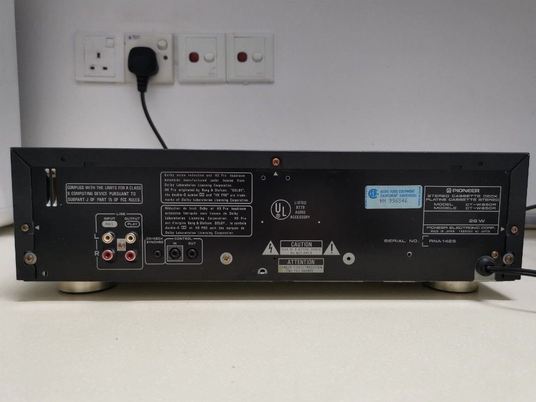 Pioneer CT-W650R Stereo Double Cassette Tape Player with Dolby B/C and HX-Pro noise reduction ...