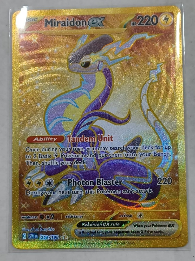 Pokemon TCG Miraidon ex - 253/198 - Gold Secret Rare, Hobbies & Toys ...