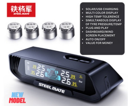 *CHEAPEST!* NEW E3 PRO STEELMATE WIRELESS EXTERNAL TPMS (TYRE PESSURE ...