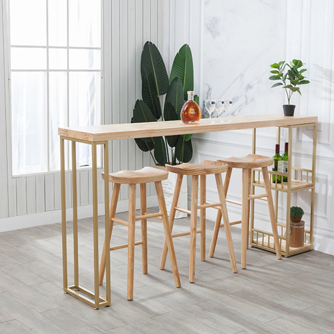 Presenthem Industrial Bar Table (Solid Wood), Furniture & Home Living ...