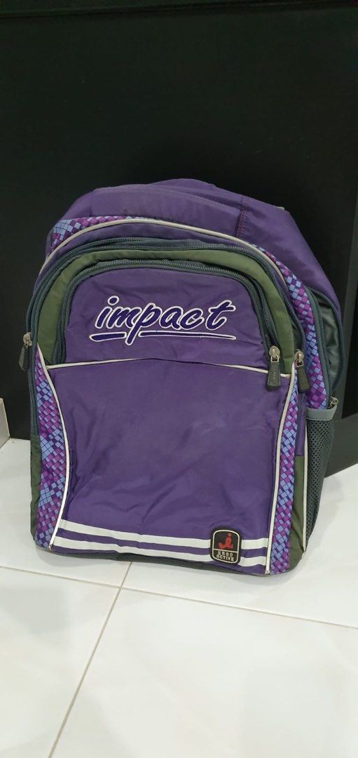 Purple Backpack with spinal suppodt, Women's Fashion, Bags & Wallets ...