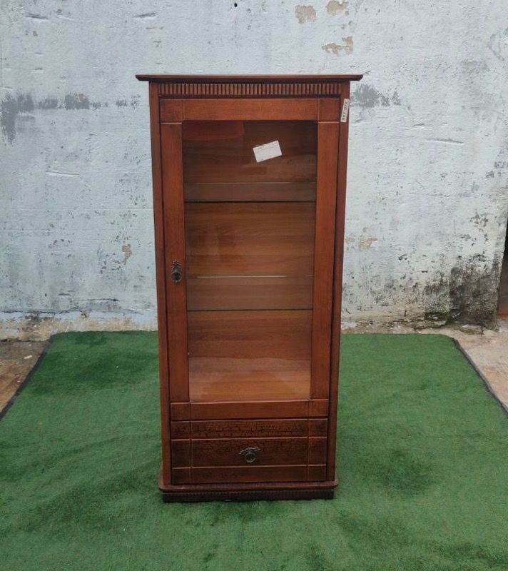 R98-B Almari Kayu Kaca 3 Tier 1 Drawer Wooden Glass Display Cabinet ...