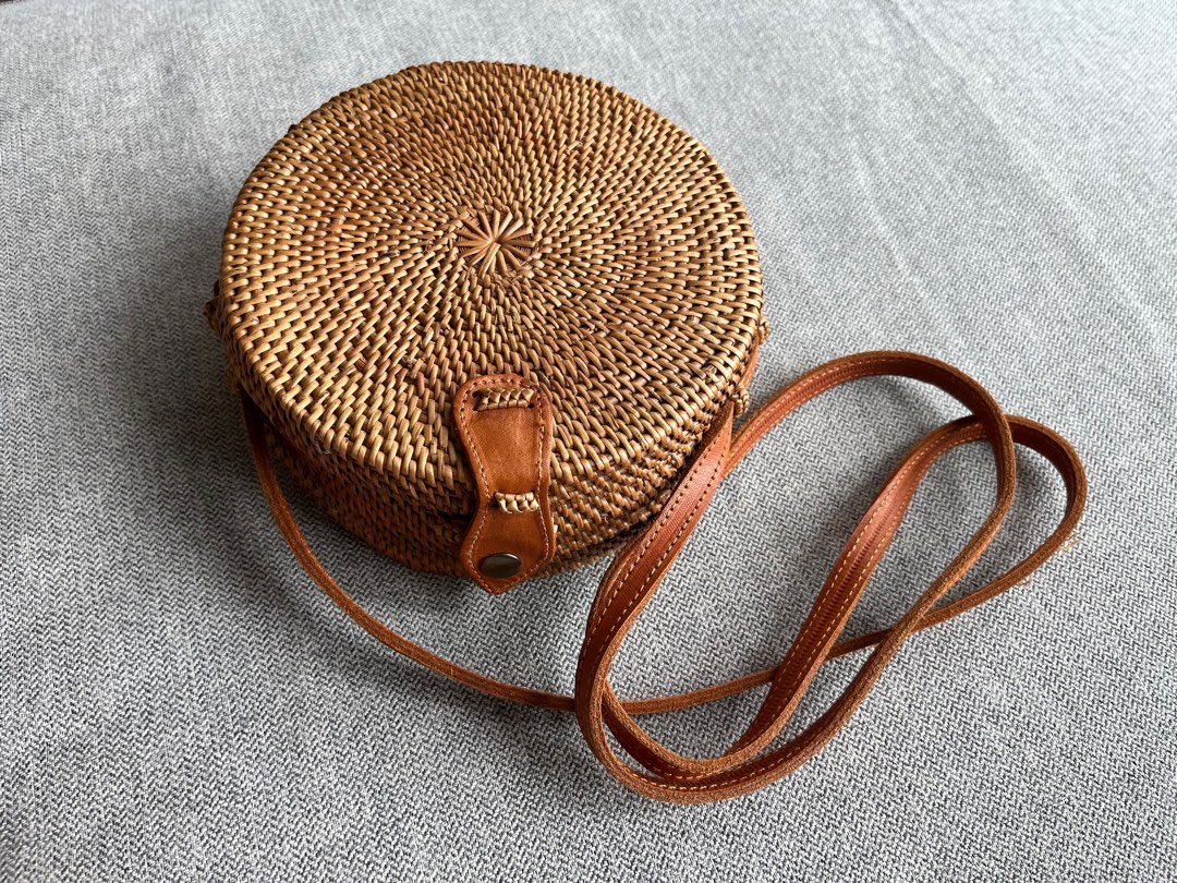 Rattan round bag, Women's Fashion, Bags & Wallets, Beach Bags on Carousell