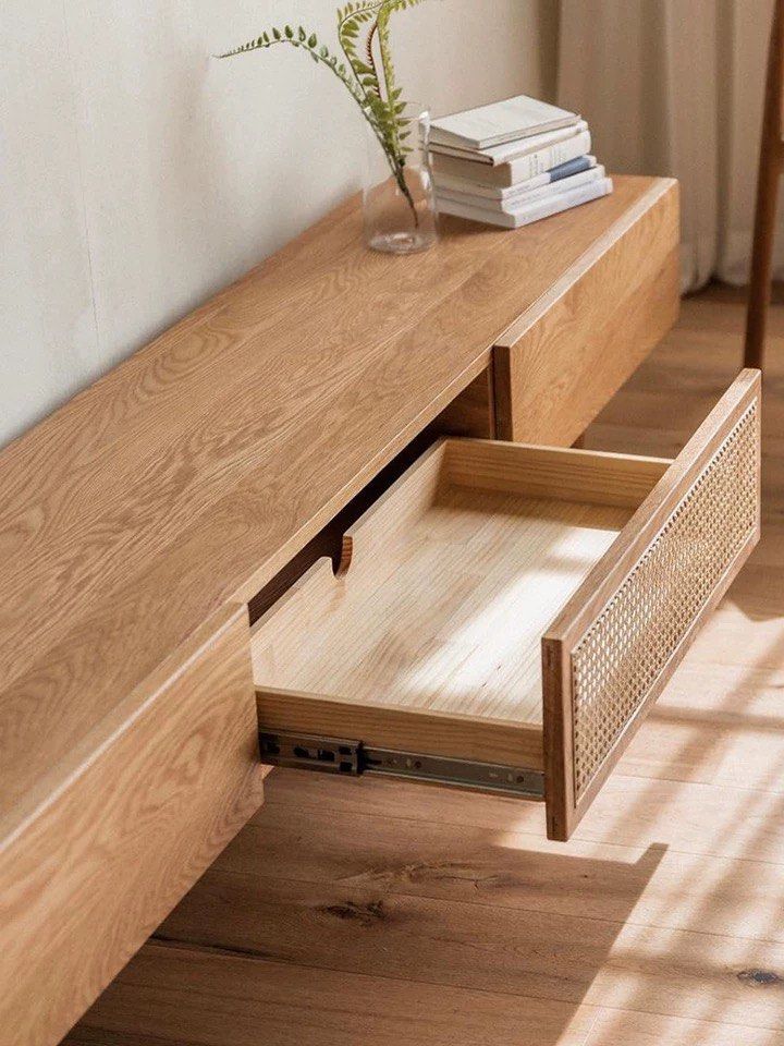 Rattan TV Console TV Cabinet Wall Mount Option Sideboard Side Console ...