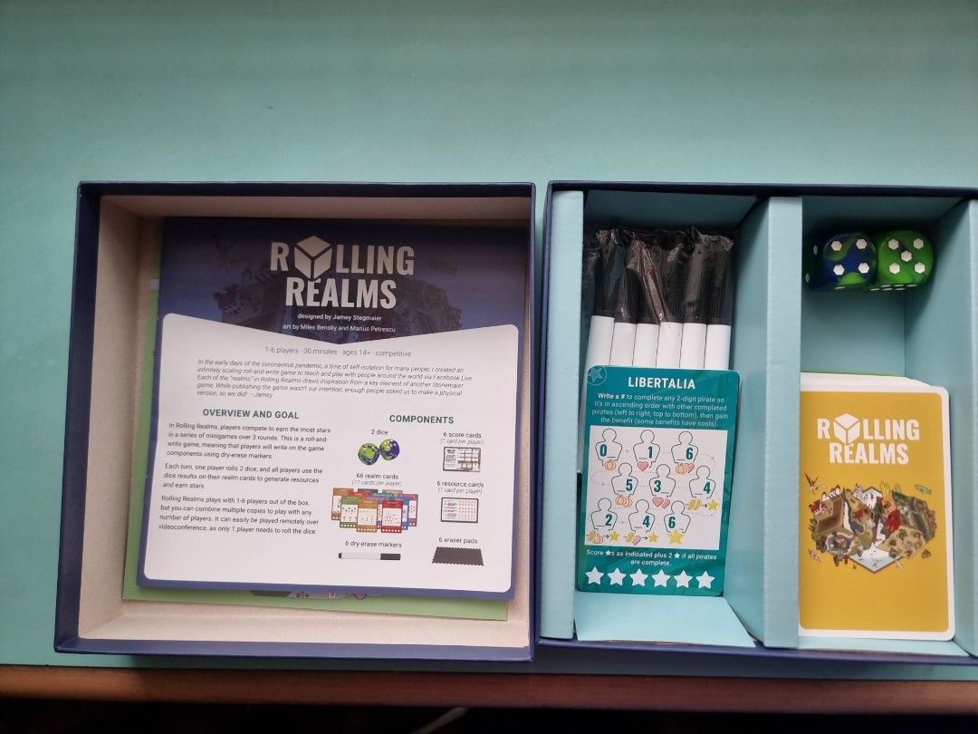 Rolling Realms board game + libertalia promo, Hobbies & Toys, Toys ...