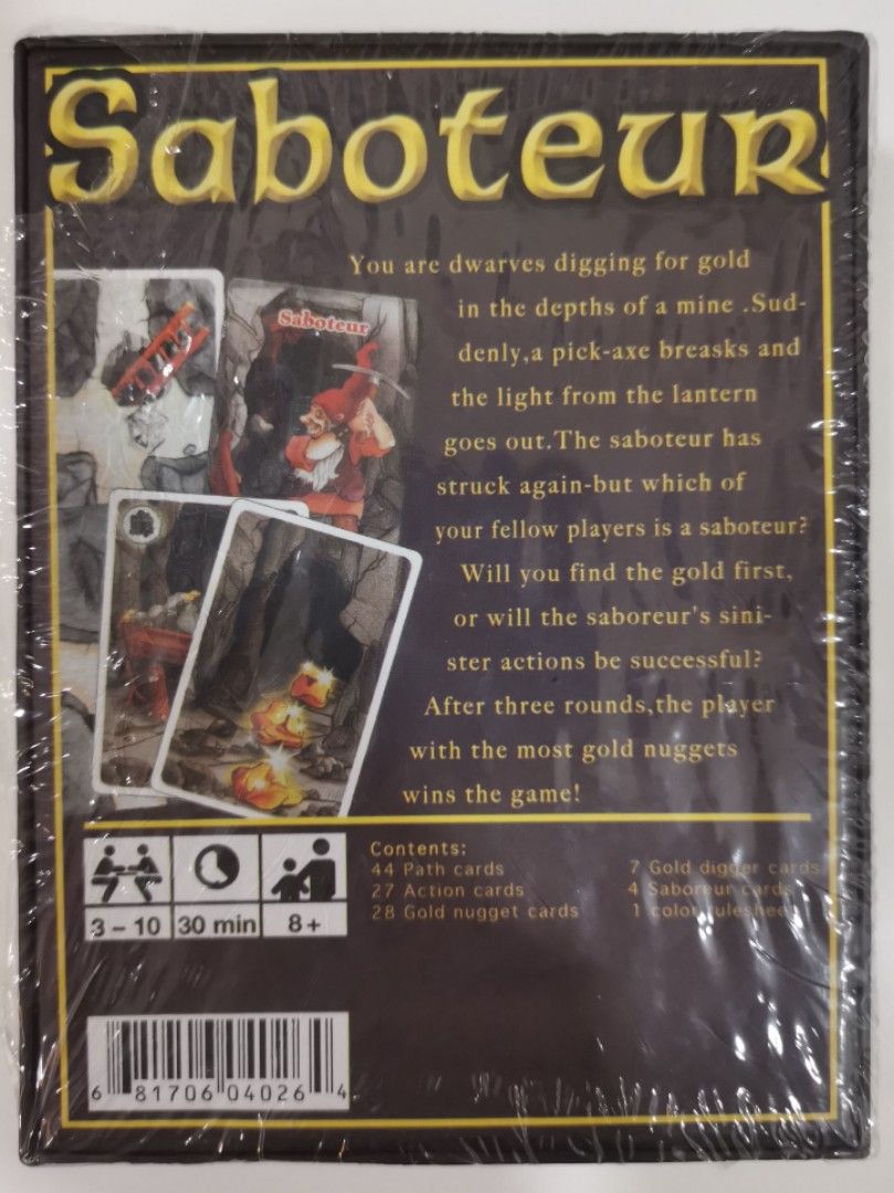 Saboteur card game, Hobbies & Toys, Toys & Games on Carousell
