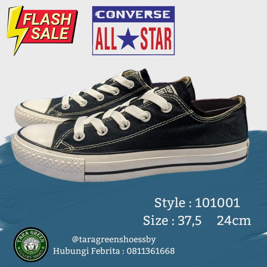 Sepatu Converse Original Chuck Taylor OX Black Low 101001 Ukuran 37,5 ...