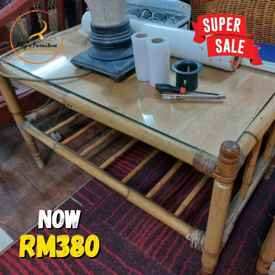 Set meja kopi rotan besar, Furniture & Home Living, Furniture, Other ...