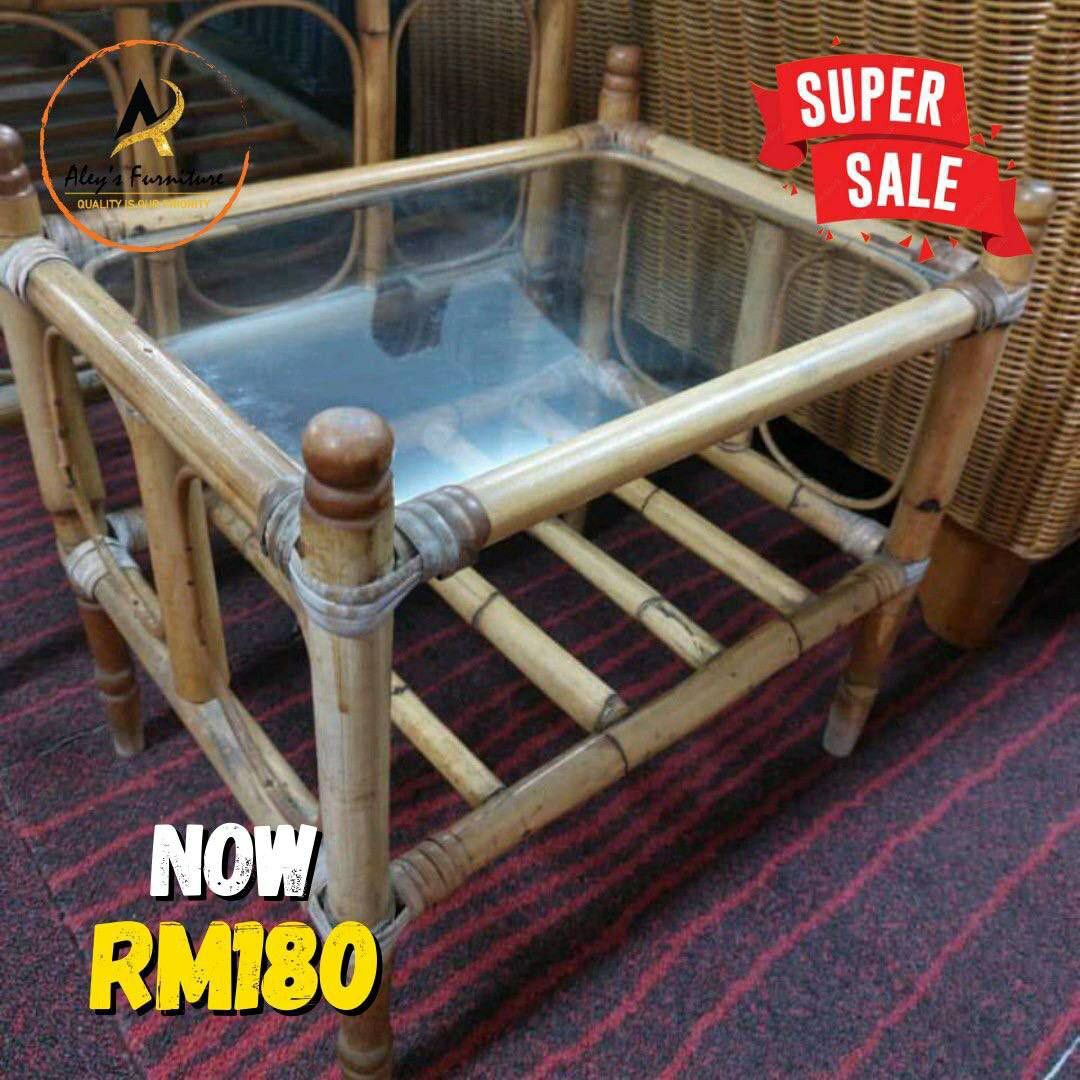 Set meja kopi rotan besar, Furniture & Home Living, Furniture, Other ...