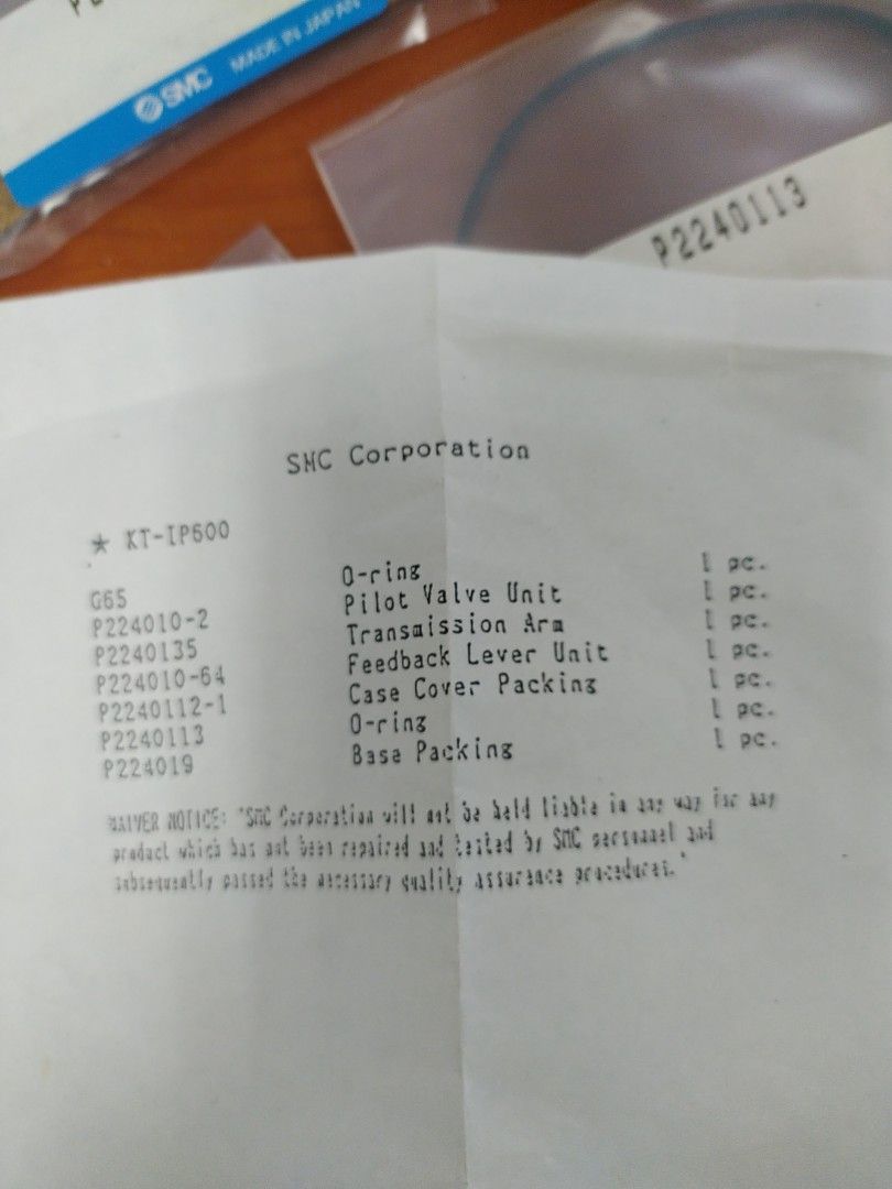 SMC rotary positioner repair kit KT-IP600, Furniture & Home Living ...