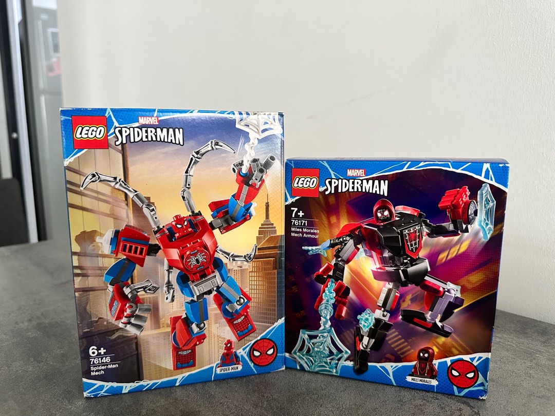 LEGO Spiderman + Miles Morales Mech Armour Set 76146 76171, Hobbies ...