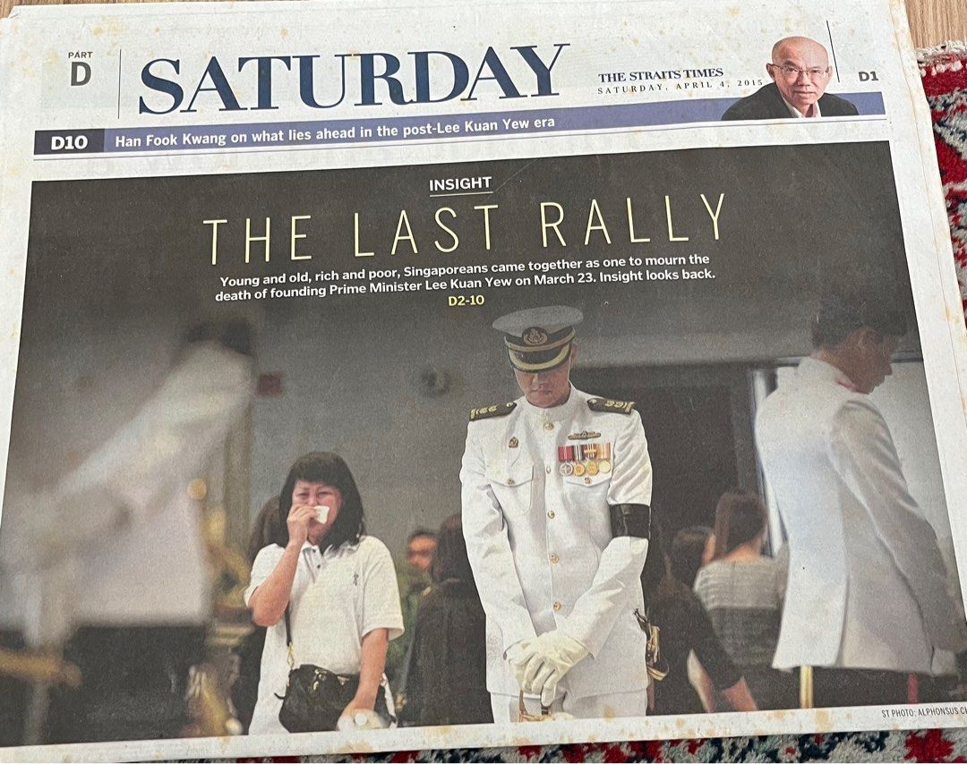Lee Kuan Yew funeral remembrance week- full set of Straits Times ...
