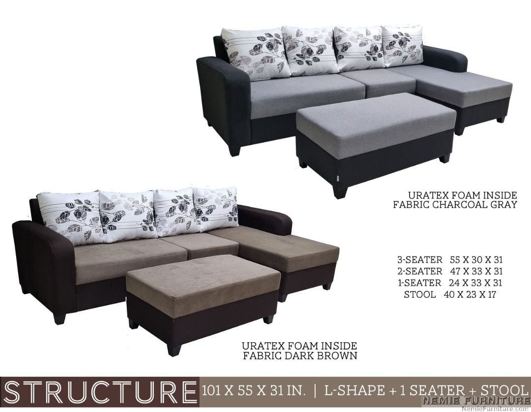 STRUCTURE L-shape sofa set, Furniture & Home Living, Furniture, Sofas ...