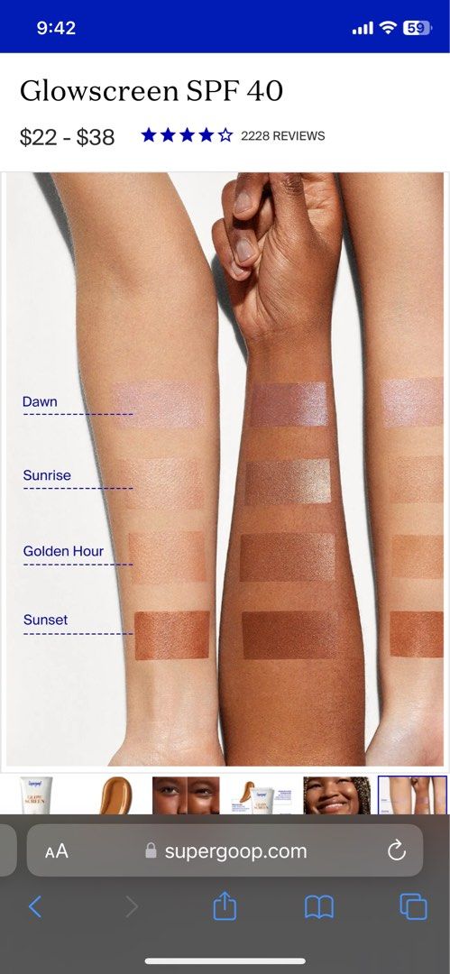 Supergoop Glowscreen SPF 40 Dawn Sunset, Beauty & Personal Care, Face ...
