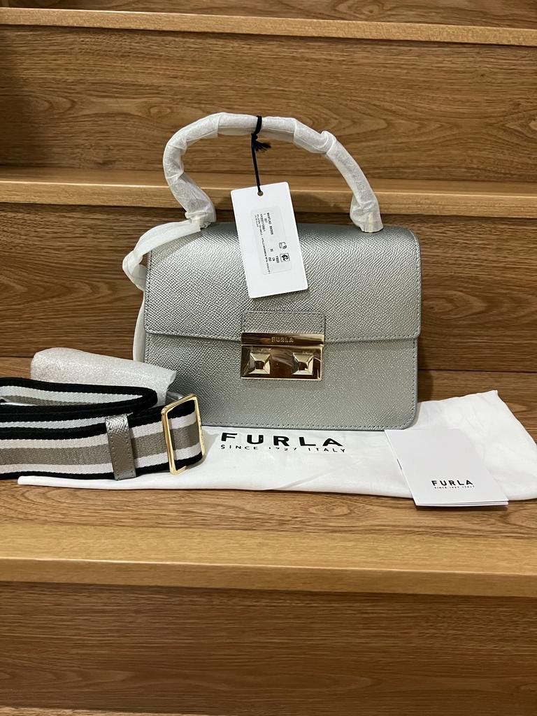 Tas Wanita Authentic Shoulder Bag Furla Bella Mini Top Handle Silver ...