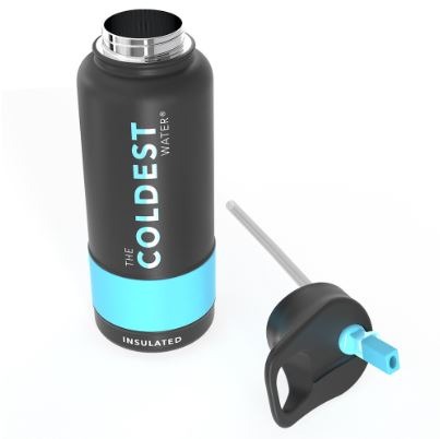 The Coldest Water 1L Sports Thermal Water Bottle - Flip Top Straw Lid ...