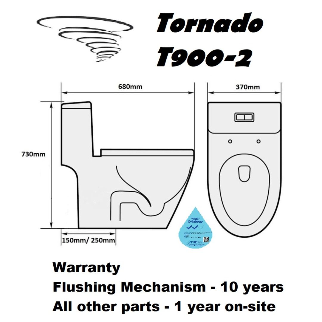 Tornado Flushing Rimless Design Toilet Bowl, Furniture & Home Living ...