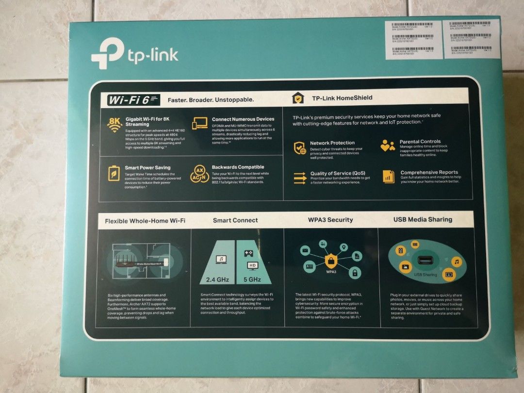 Tp-link AX5400 (Archer AX72) Dual Band 6-stream Gigabit Wii 6 Router ...