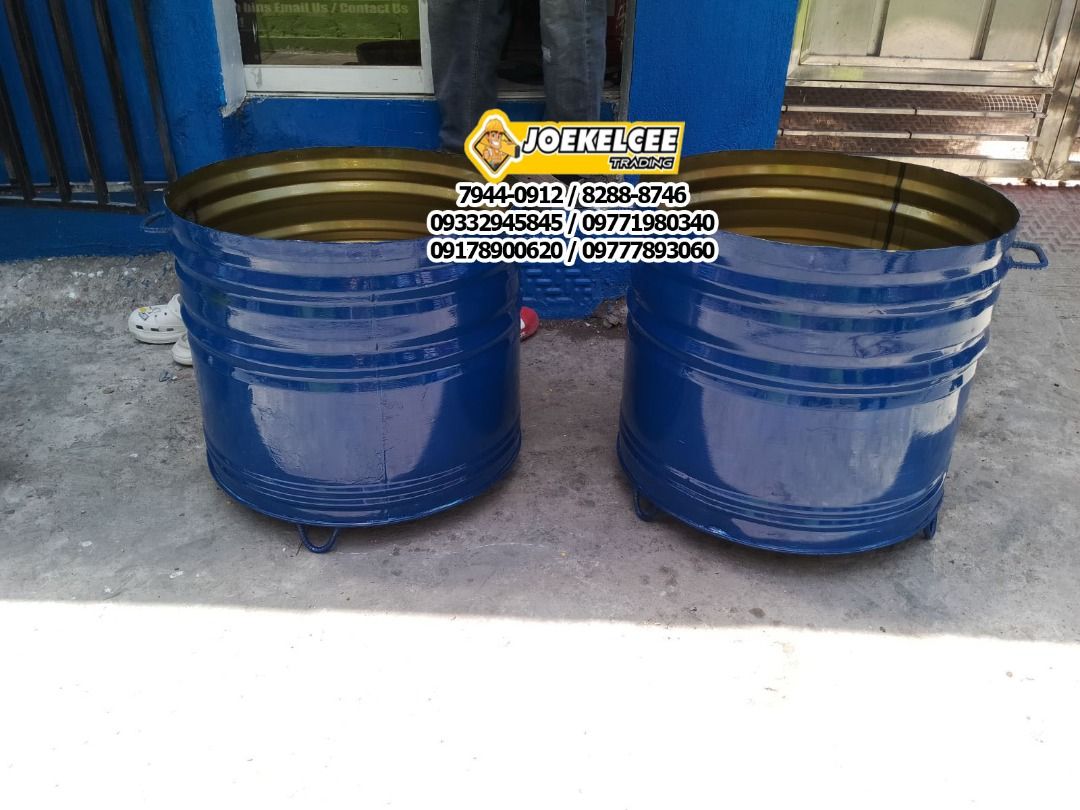 trash bin steel drum, Furniture & Home Living, Cleaning & Homecare ...