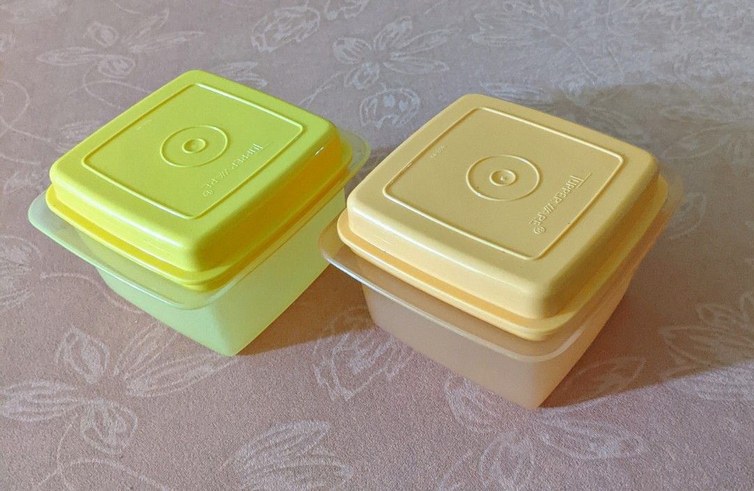 Tupperware Fiesta Square Set Snack Pastry Server Box, Furniture & Home ...