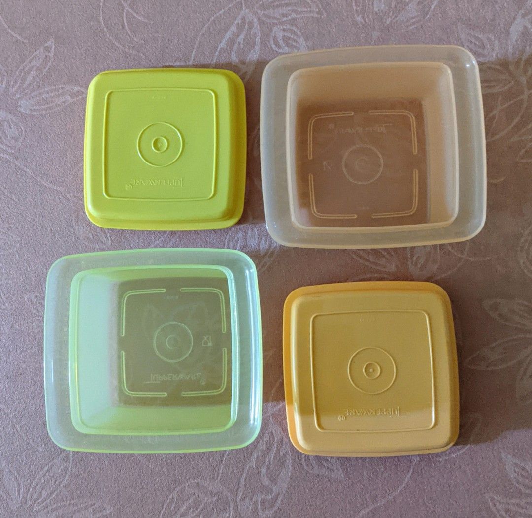 Tupperware Fiesta Square Set Snack Pastry Server Box, Furniture & Home ...