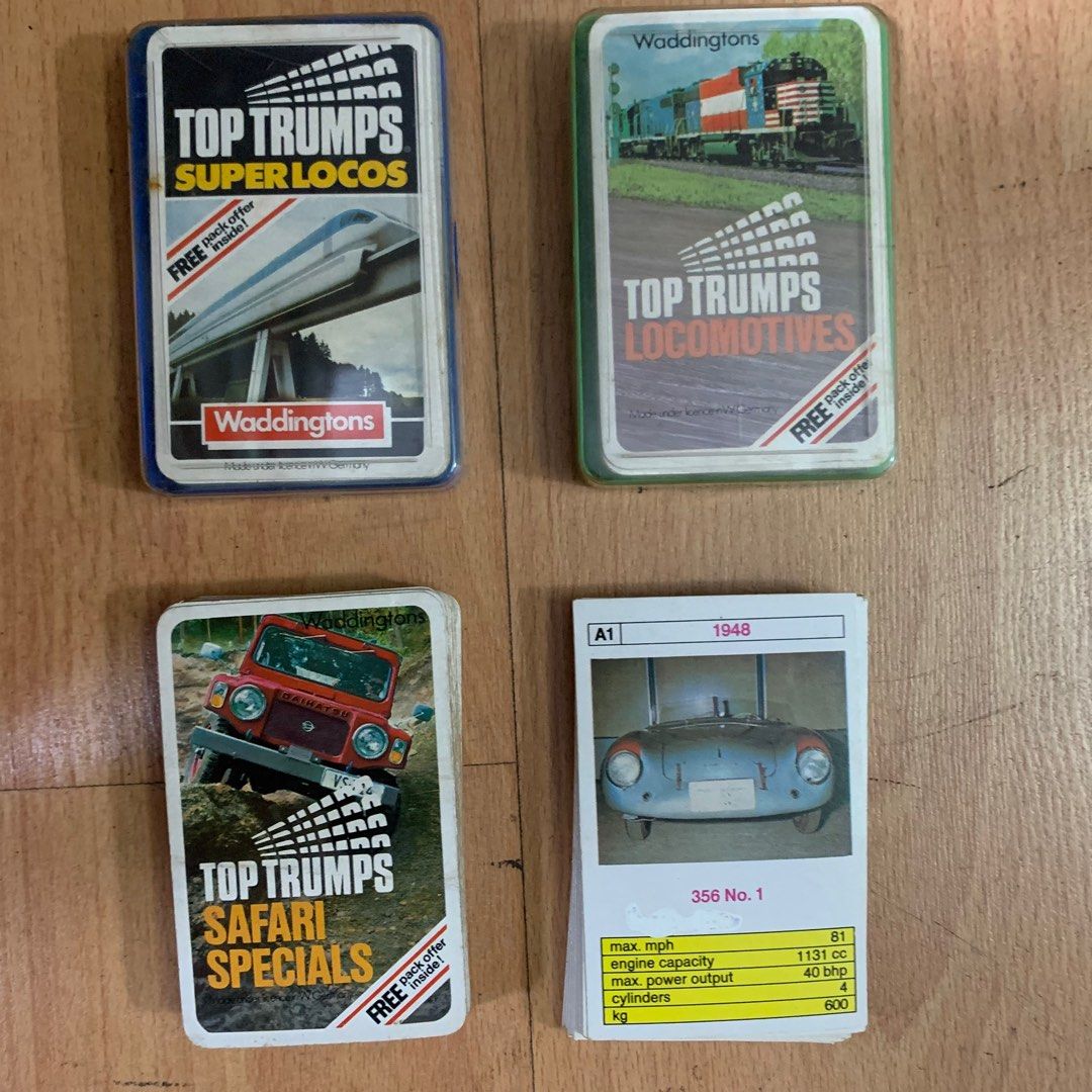 Various Vintage Top Trump Card Games for Sale F1 Locomotive Sports ...