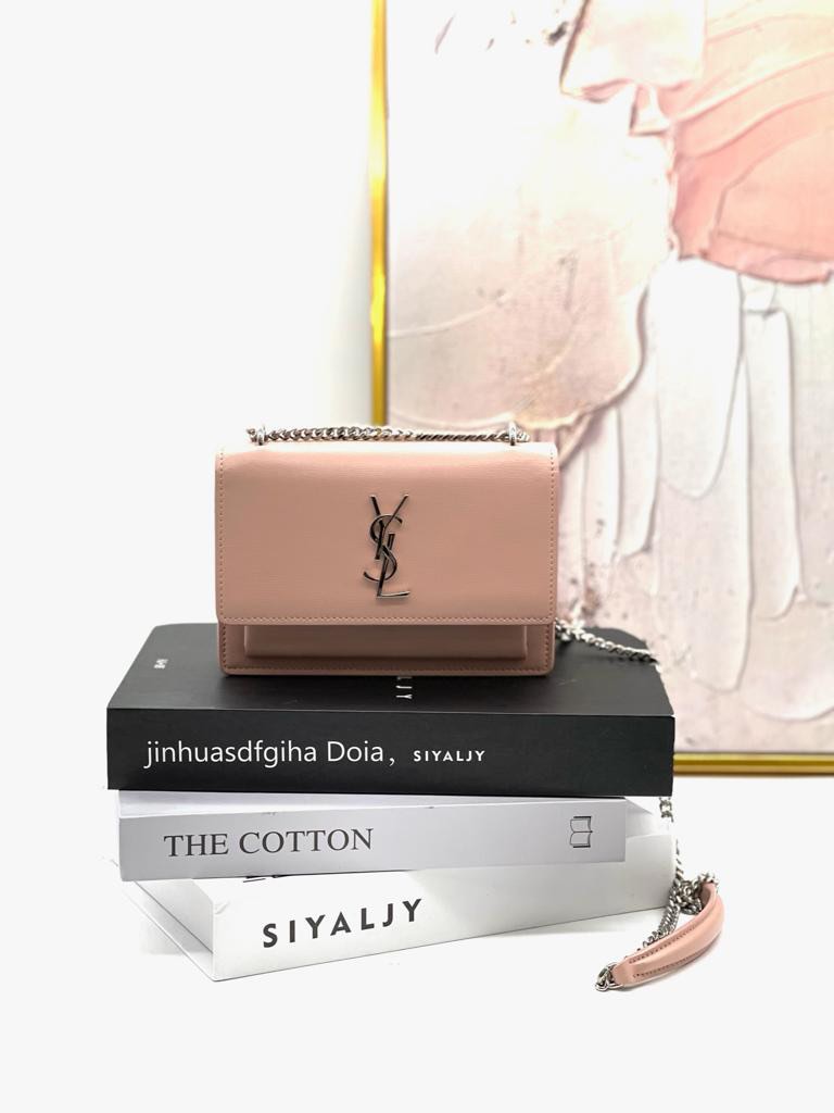 YSL mini sunset in baby pink, Luxury, Bags & Wallets on Carousell