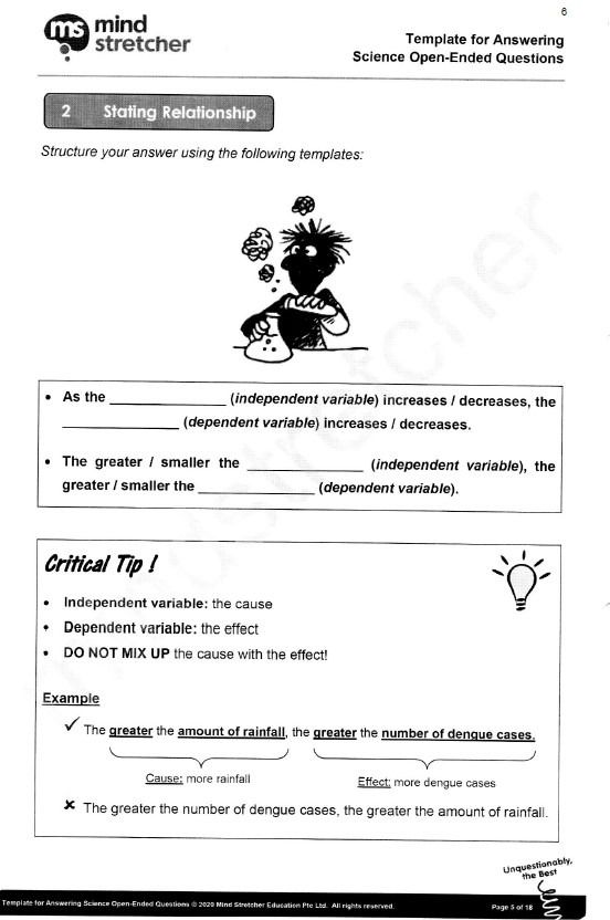 2020 PSLE Science Answering techniques / template for answering science ...