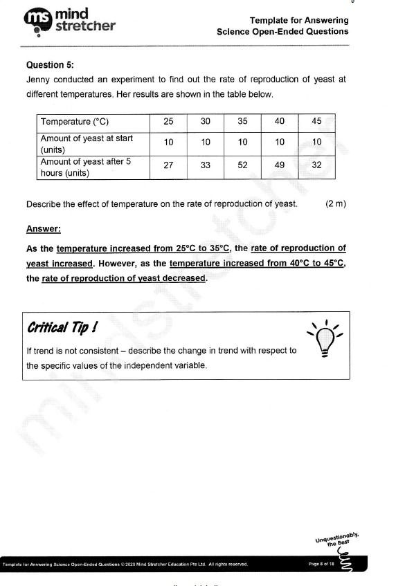 2020 PSLE Science Answering techniques / template for answering science ...