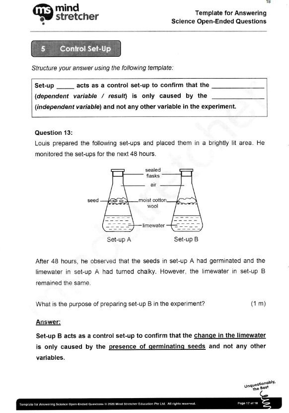 2020 PSLE Science Answering techniques / template for answering science ...