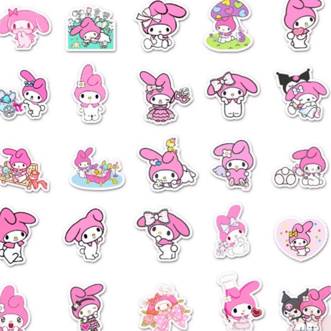 50pcs My Melody Sanrio Series 04 Stickers, Hobbies & Toys, Stationery ...