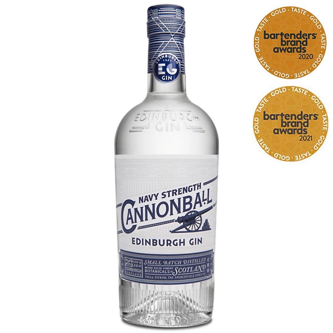 57.2% ABV! Edinburgh Cannonball Navy Strength Gin, Food & Drinks ...
