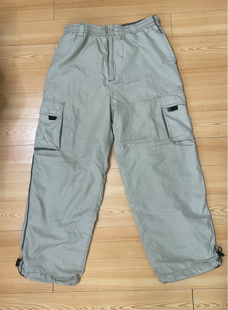90s vintage Khaki Cargo Baggy Parachute Nylon Streetwear Pants, Men's Fashion, Bottoms, Joggers ...