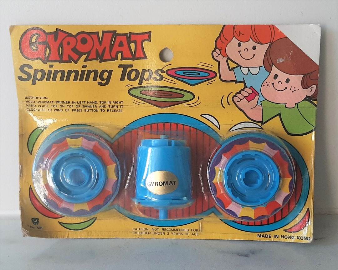 香港懷舊玩具,香港製造玩具,令羅 GYROMAT SPINNING TOPS Made in Hong kong toy, 興趣及遊戲, 玩具 ...