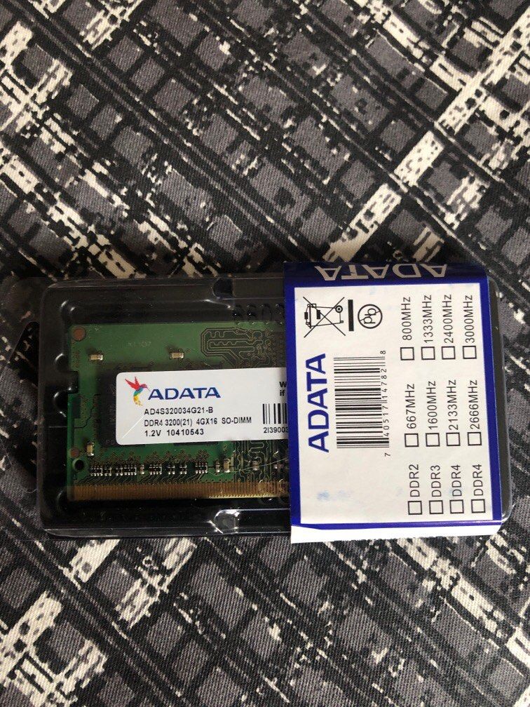 ADATA 4GB Laptop RAM 3200mhz SODIMM, Computers & Tech, Parts & Accessories, Computer Parts on ...