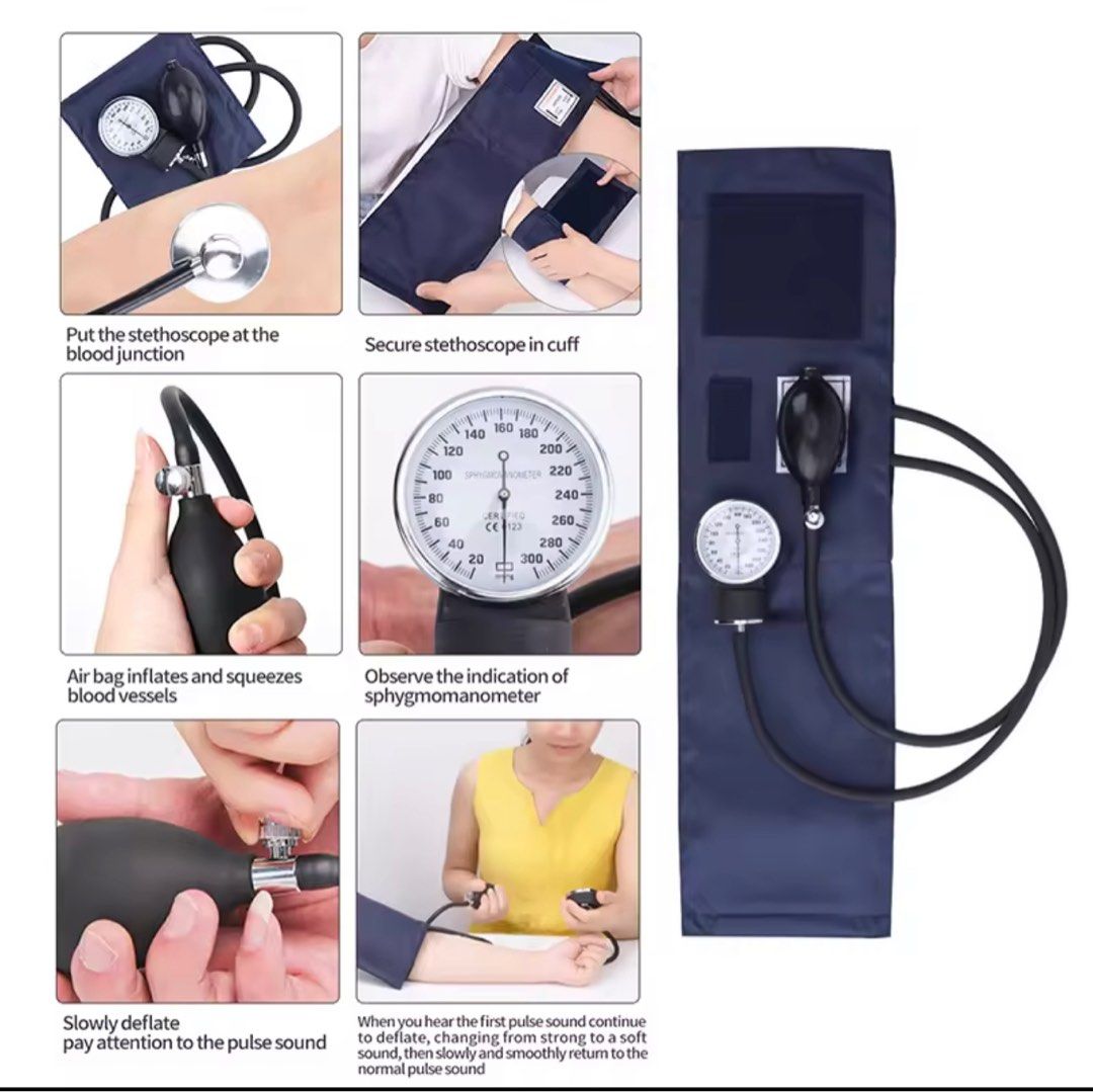 Aneroid Sphygmomanometer Blood Pressure Measure Device Kit Cuff ...
