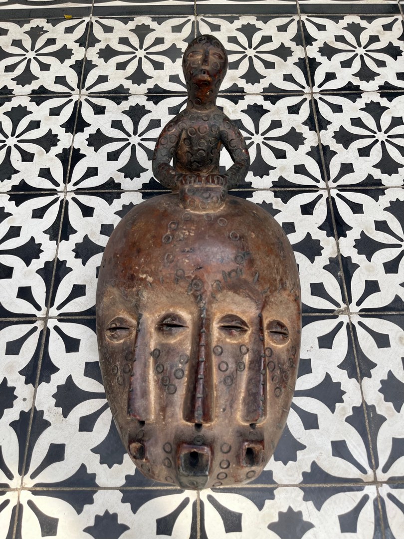 Antique Rare African Triple Face Mask, Hobbies & Toys, Memorabilia ...