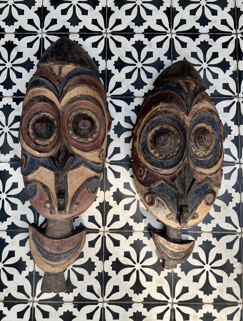 Antique Rare Pair of African Oceanic Masks, Hobbies & Toys, Memorabilia ...