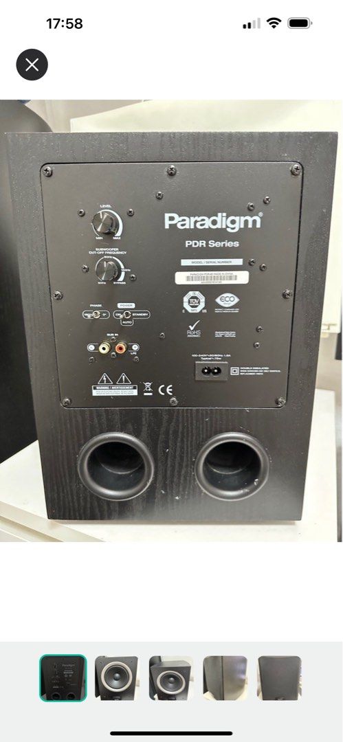 Audiolab 6000A >(Paradigm PDR-80 (Active Subwoofer)> mission-M31i ...