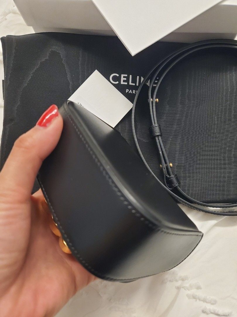 Authentic Celine mini triomphe in black, Luxury, Bags & Wallets on ...