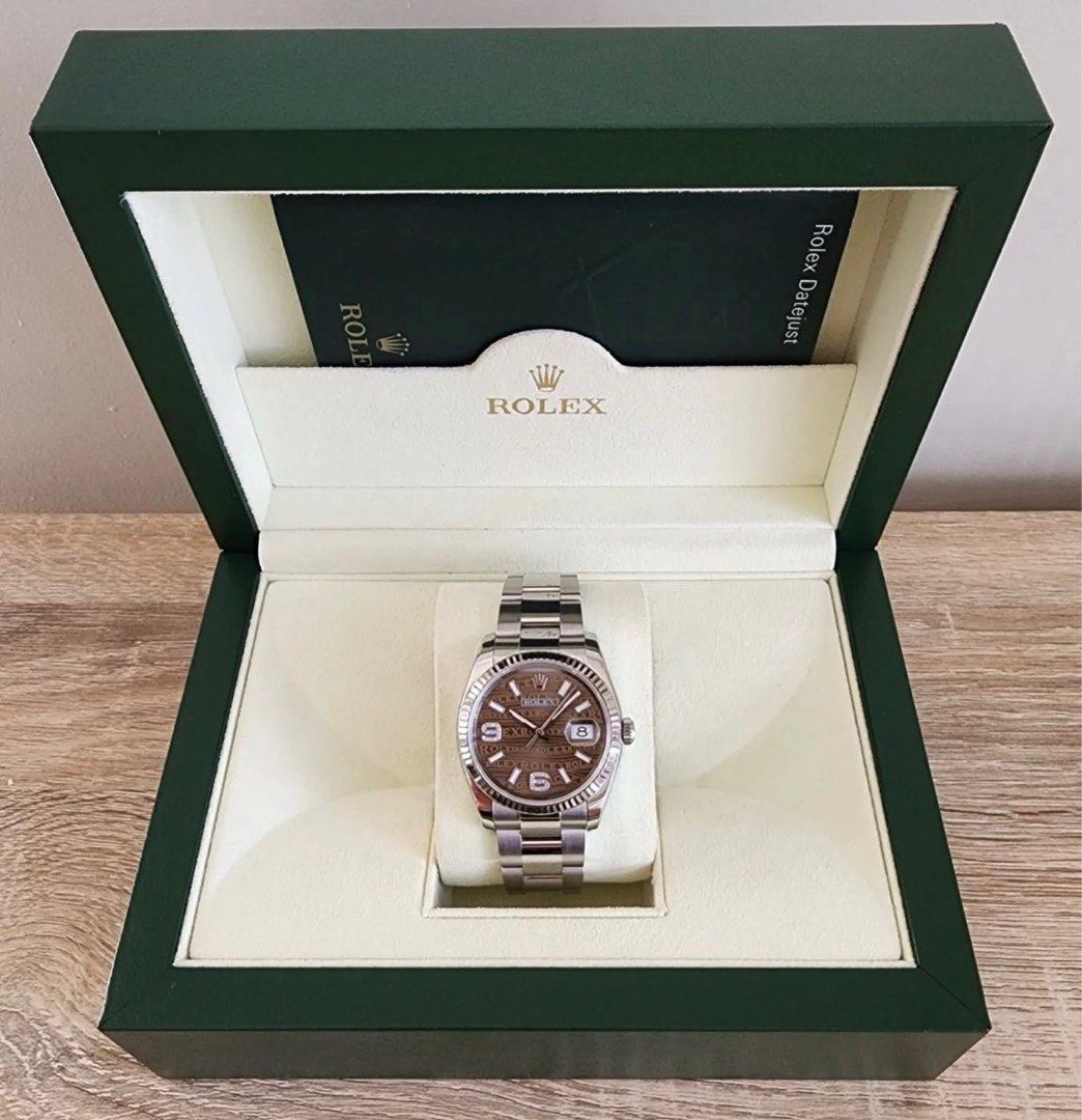 Authentic Like new Rolex Datejust Mens Oyster Choco Wave with Diamonds ...