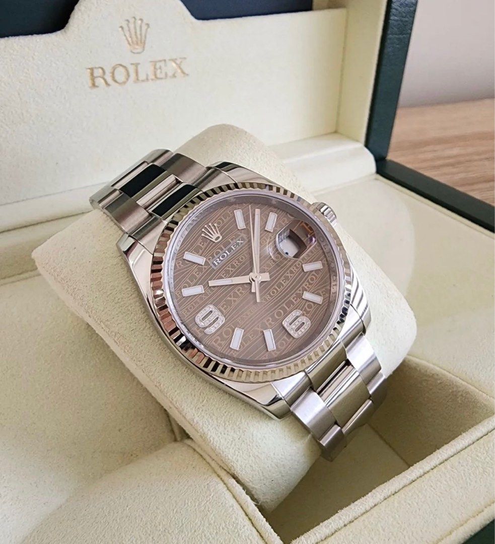 Authentic Like new Rolex Datejust Mens Oyster Choco Wave with Diamonds ...