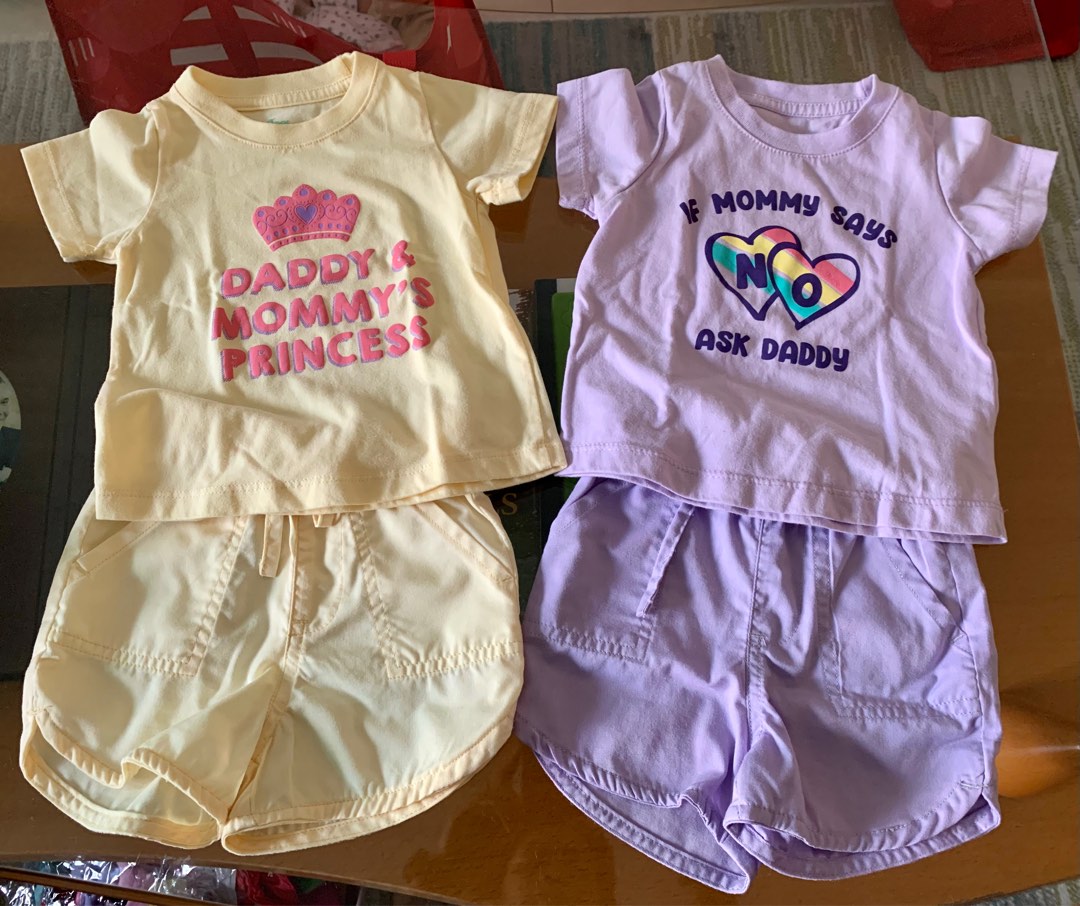 Baby Cute Terno (2piece) with Free Cute Short, Babies & Kids, Babies ...