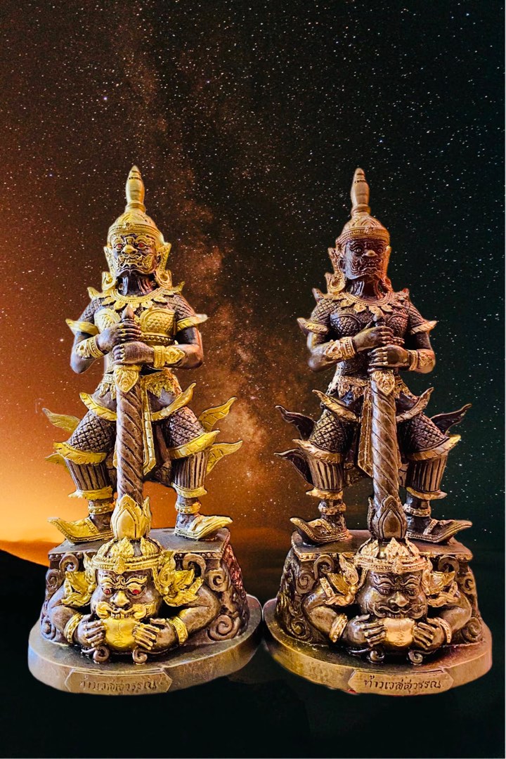 (BEAUTIFUL!) Taowessuwan Standing on top of Rahu Bucha / buccha Statue ...