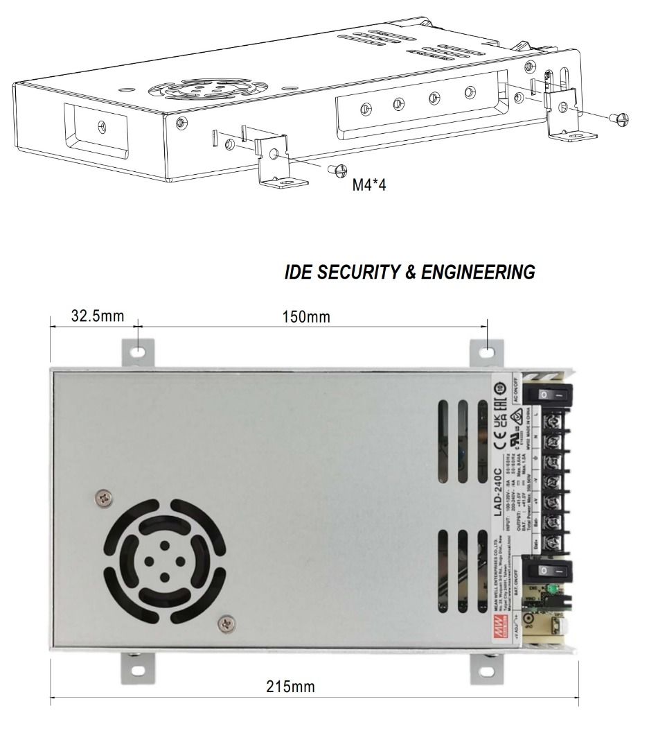 Brand New - MW Brand 24V DC 10A 240W Economical Security / Fire Alarm ...