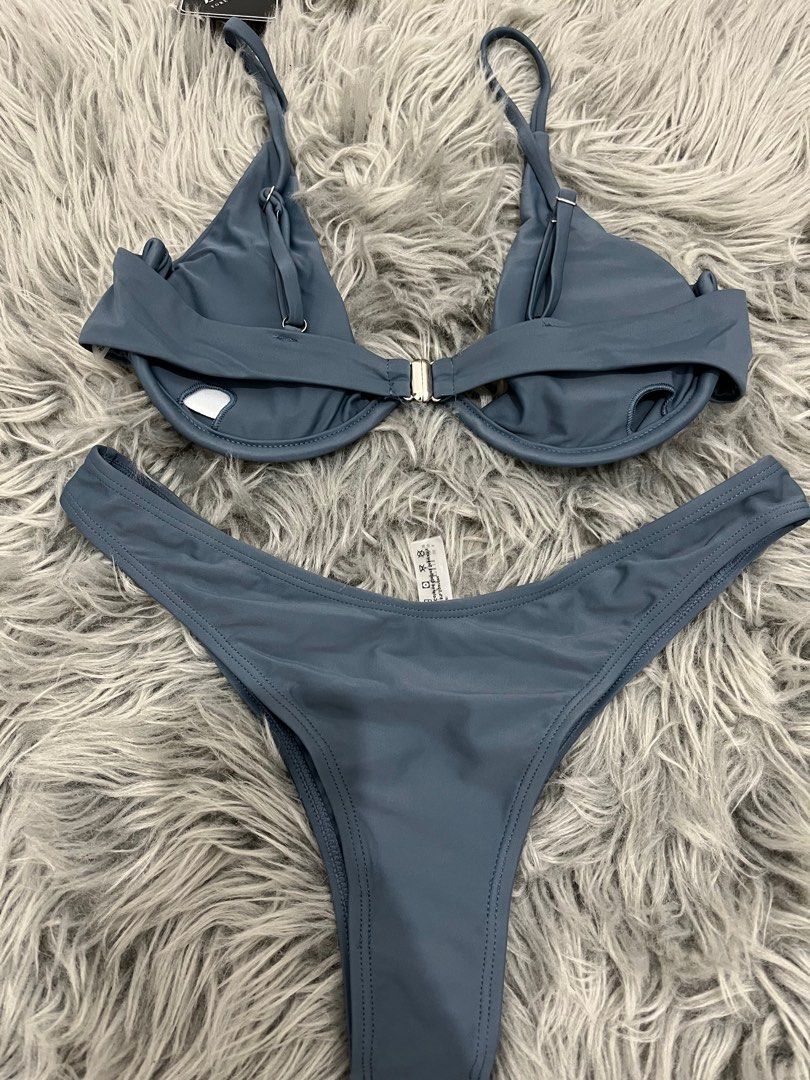 Brand New Zaful Gray Swimsuit, Women's Fashion, Swimwear, Bikinis ...