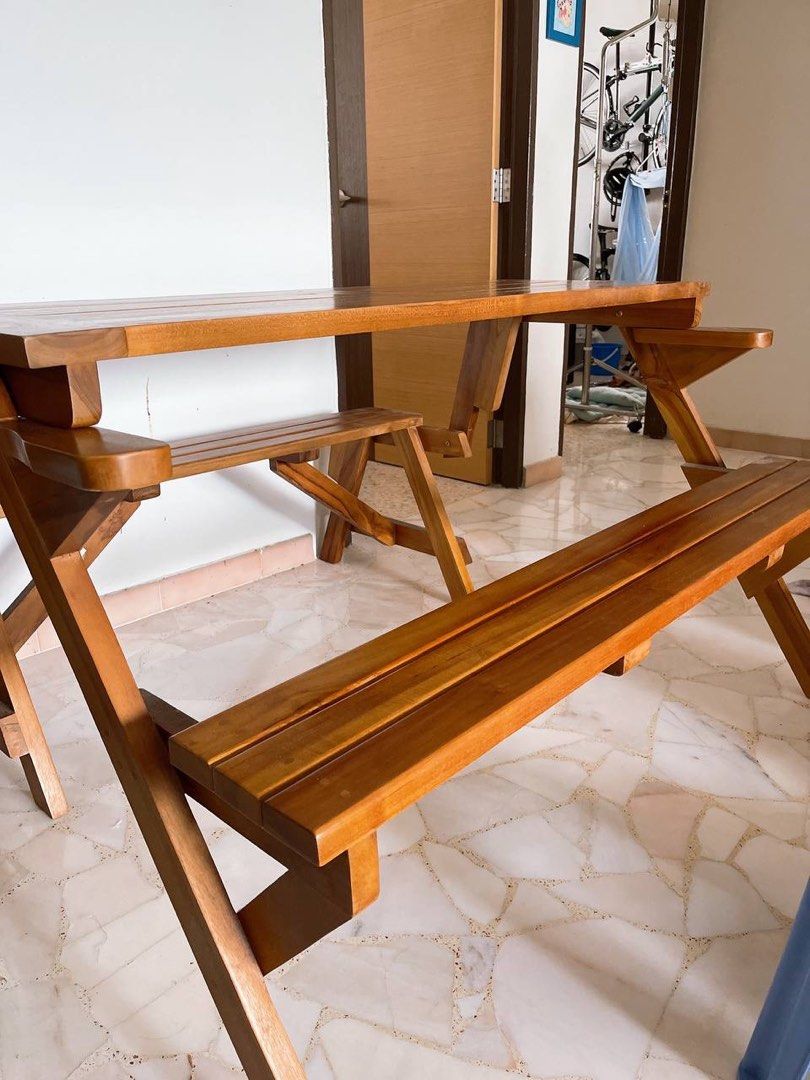 BTO Space saving interchangeable sofa/bench and table with chair ...