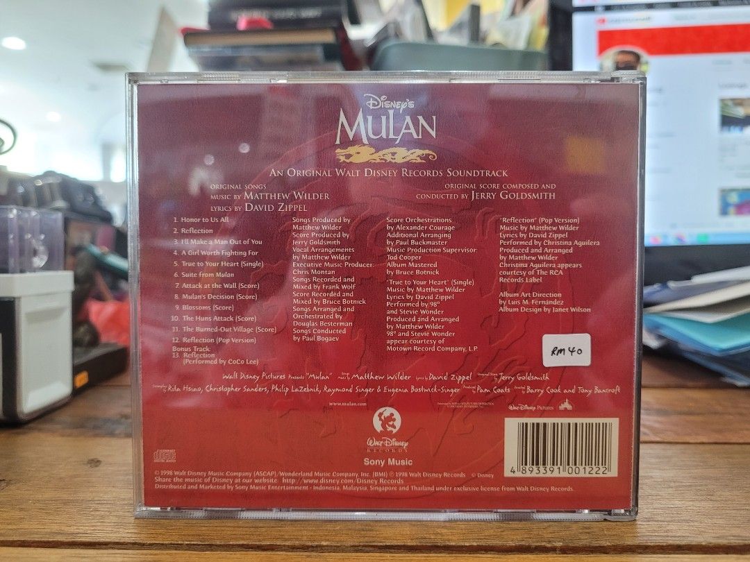 (CD) Disney's Mulan 1998 OST / Soundtrack, Hobbies & Toys, Music & Media, CDs & DVDs on Carousell